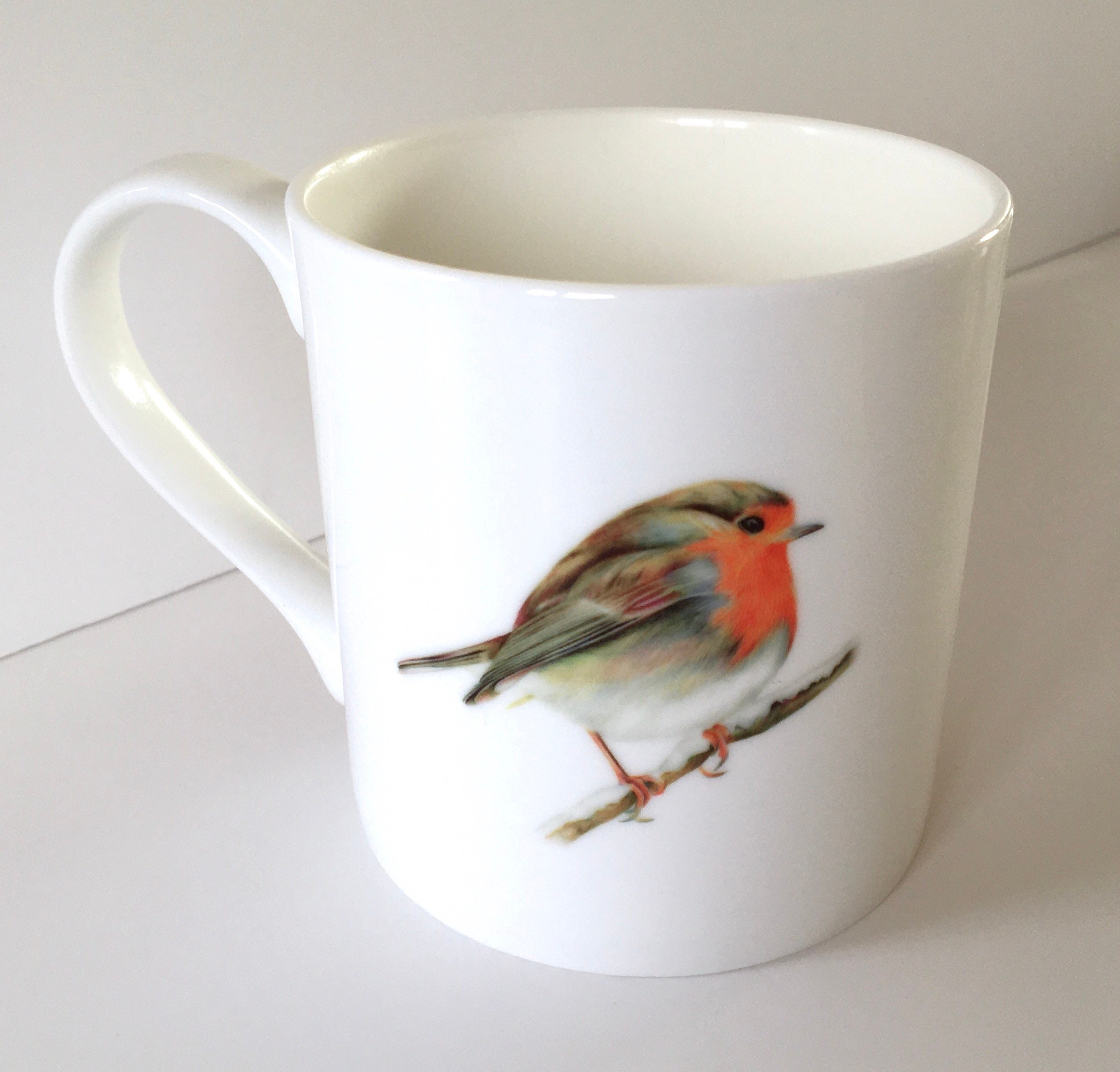 Bone China Robin Mug Gift Set, Robin Bone China Mug, Robin Illustration ...