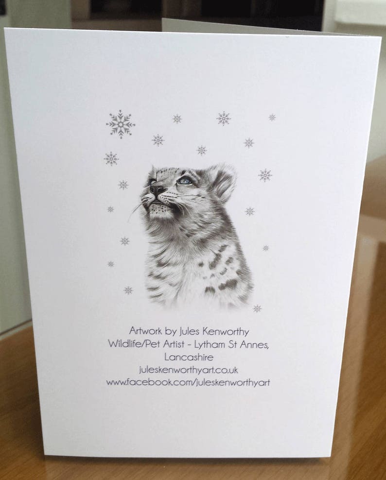 Snow Leopard Christmas Cards 6 x Cute A6 Snow Leopard | Etsy