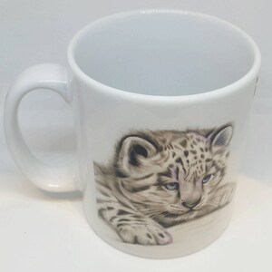 Cute Snow Leopard Mug, Love Snow Leopards, Cat Mug, Personalised Mug ...