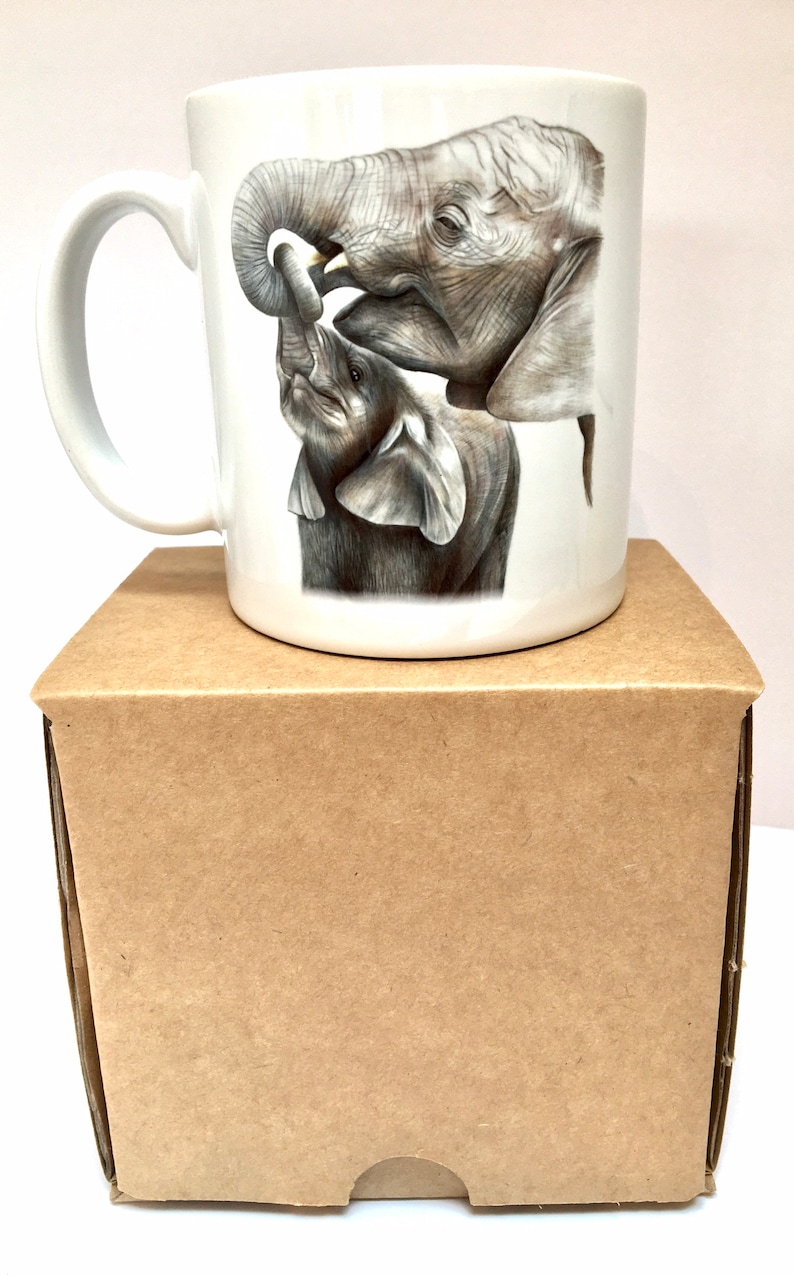 Personalised Elephant Mug Elephant Illustrated Mug Elephant - Etsy