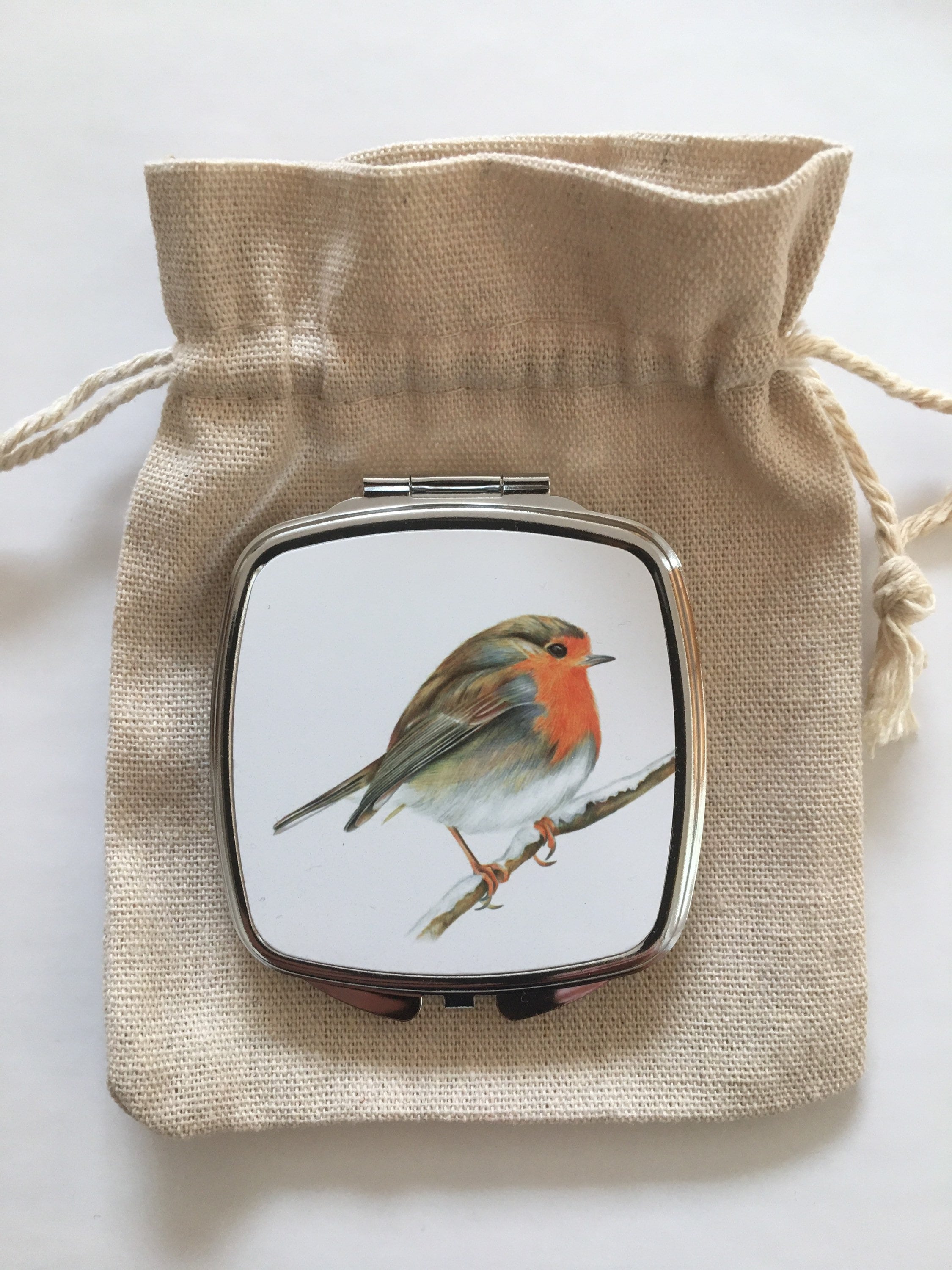 Personalised Robin Pocket Mirror Robin Illustration Robin - Etsy UK