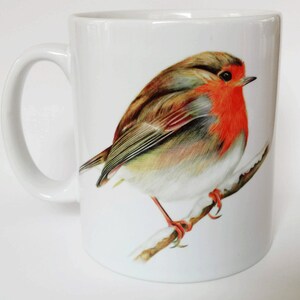 Personalised Robin Gift Set, Robin Ceramic Mug, Robin Illustration ...
