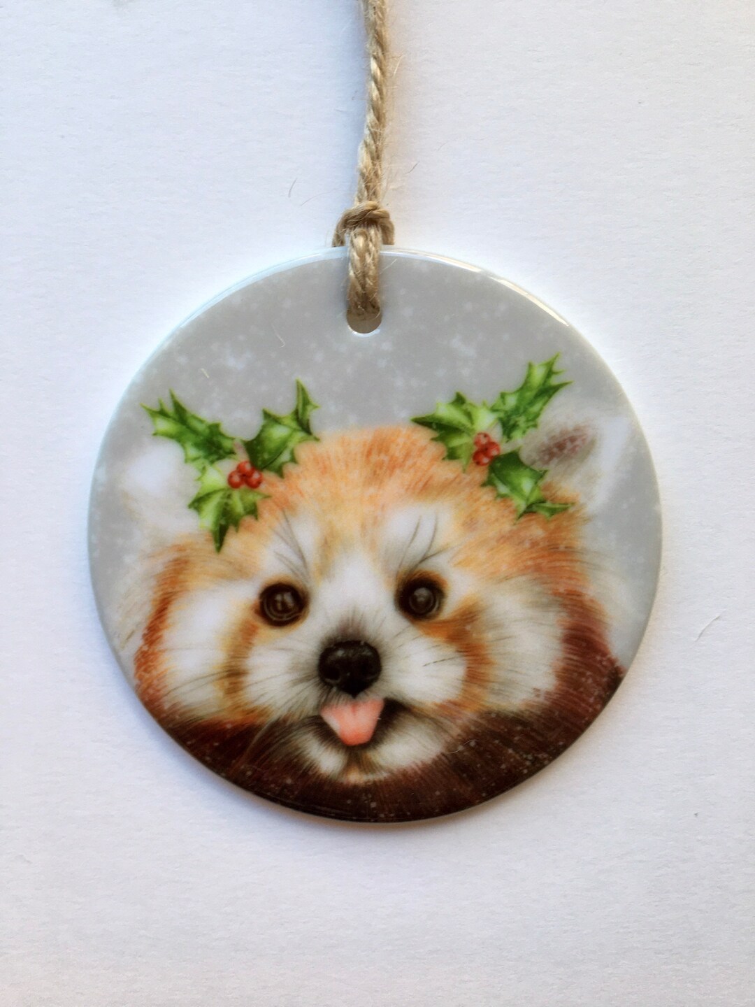Christmas Red Panda Decoration, Personalised Decoration, FREE Organza ...