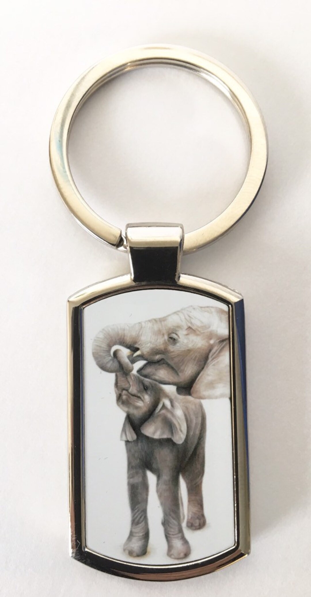 Elephant Key Ring, Elephant Metal Key Ring With Black Presentation Box ...