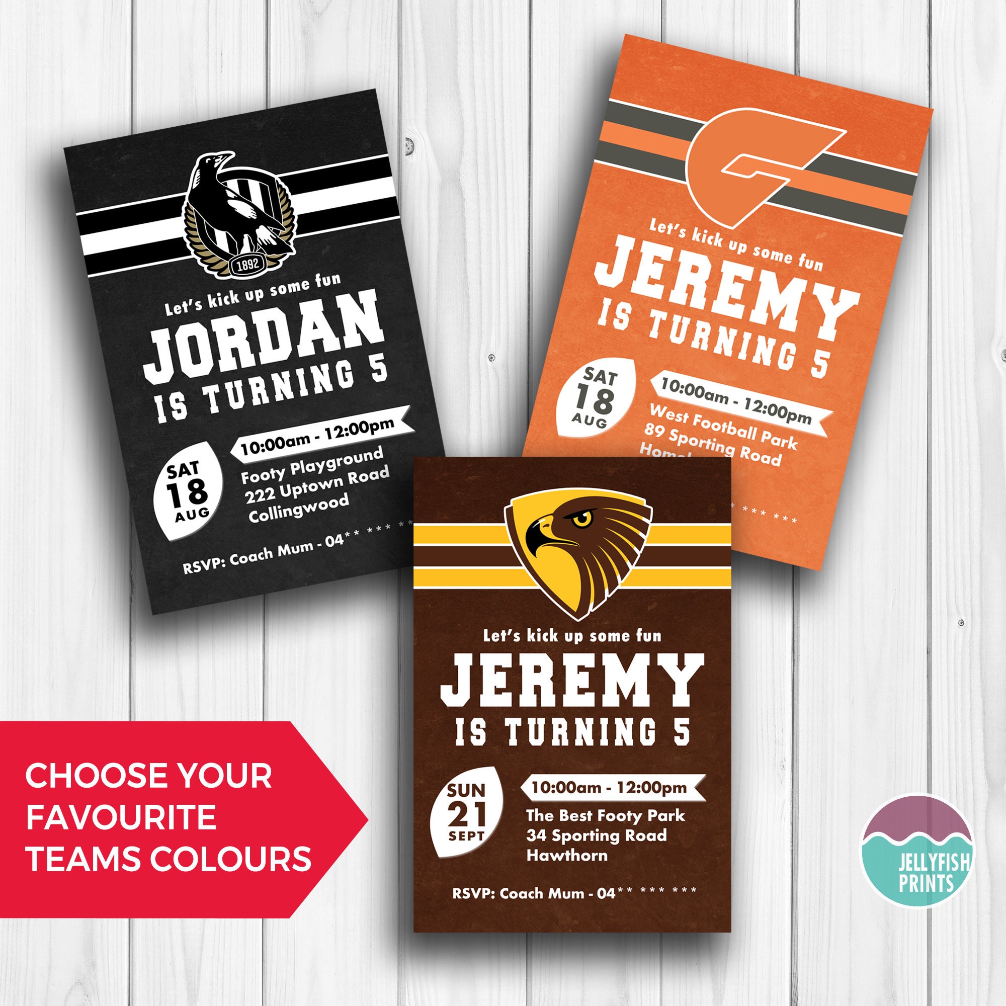 AFL Collingwood Magpies Party Invitation. Printable AFL Birthday ...