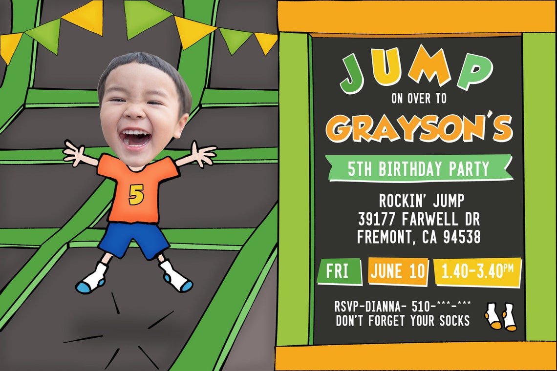 Rockin Jump Party Invitations Customisable Birthday Invites - Etsy