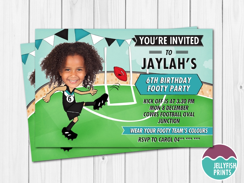 AFL Printable Birthday Invitation Custom Add Your FACE Party - Etsy ...
