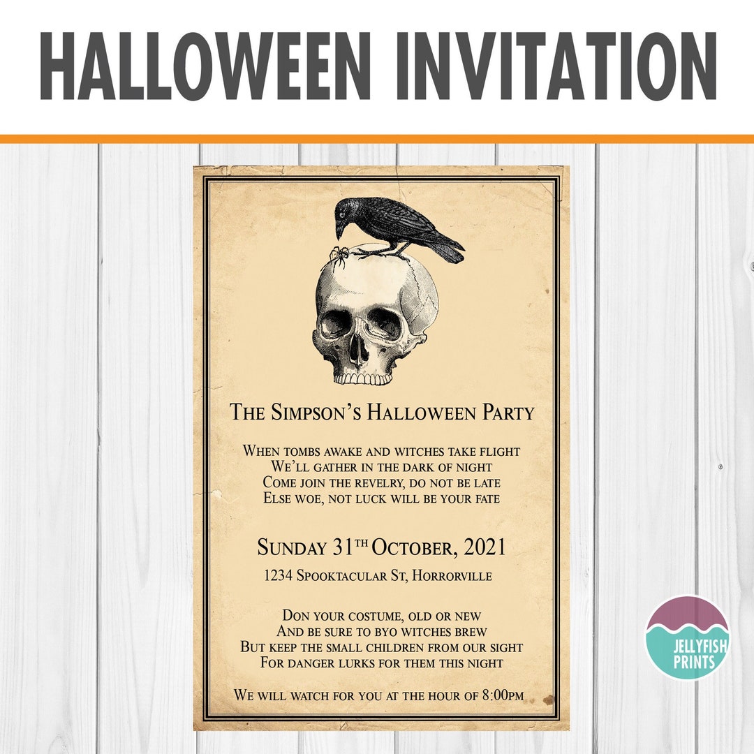 Adults Halloween Party Invitation - Etsy Australia