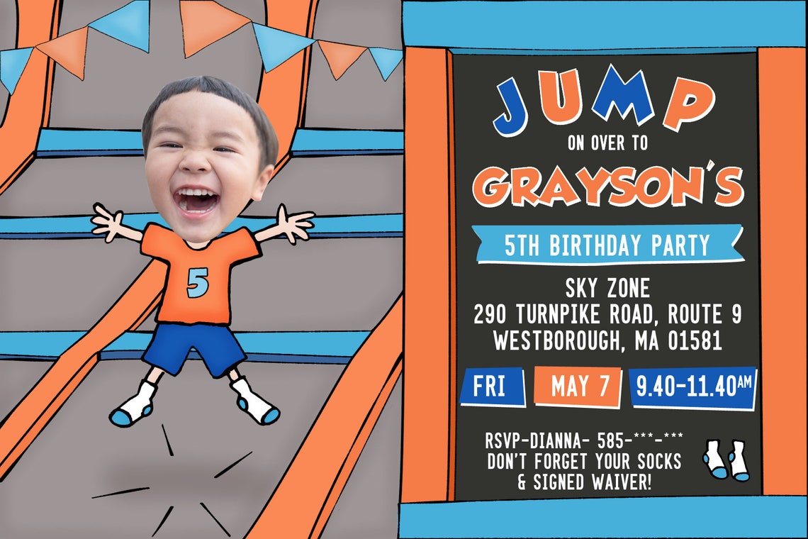 Rockin Jump Party Invitations Customisable Birthday Invites - Etsy