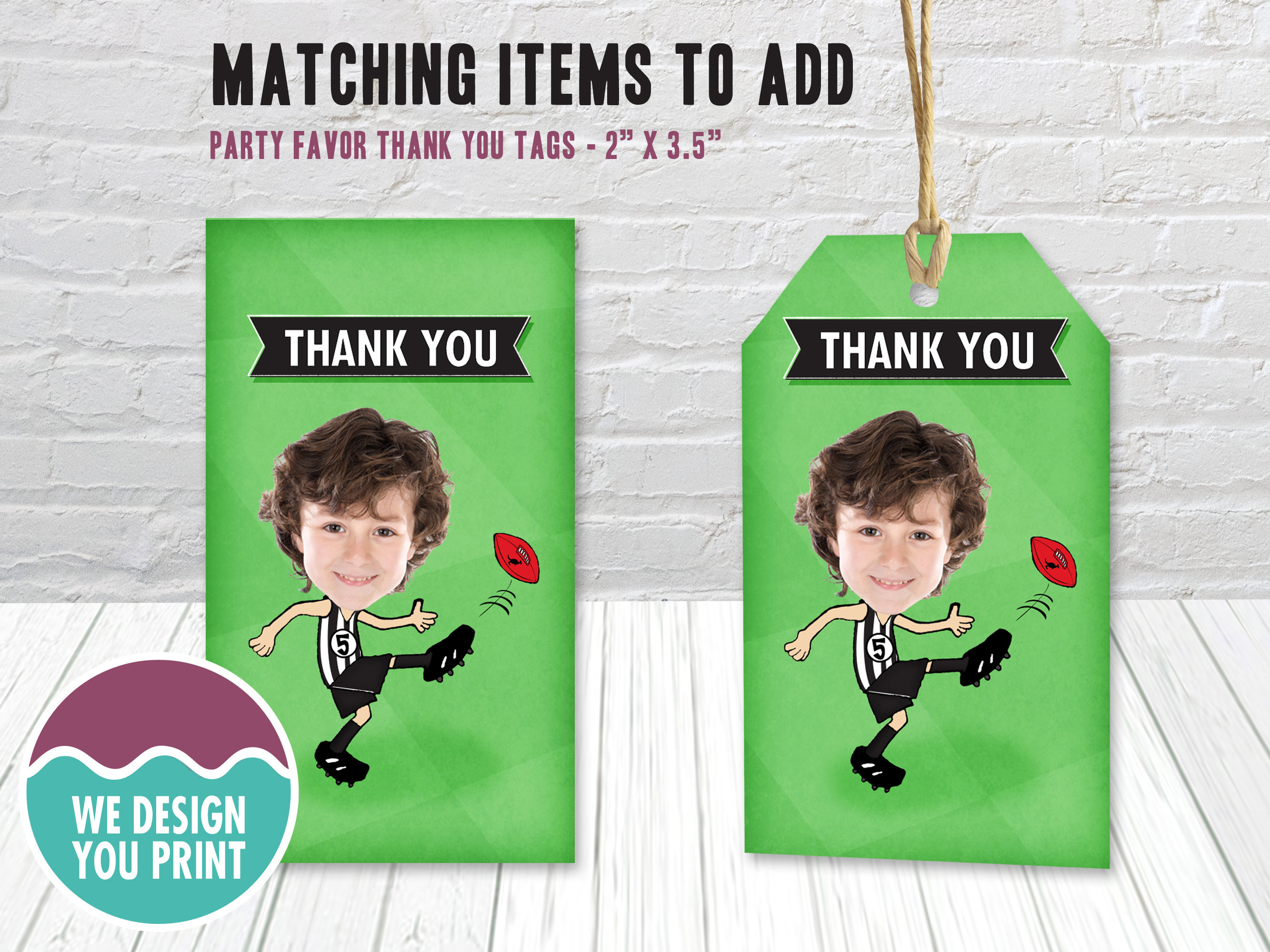 AFL Football Printable Birthday Invitation - Customised Add Your FACE ...