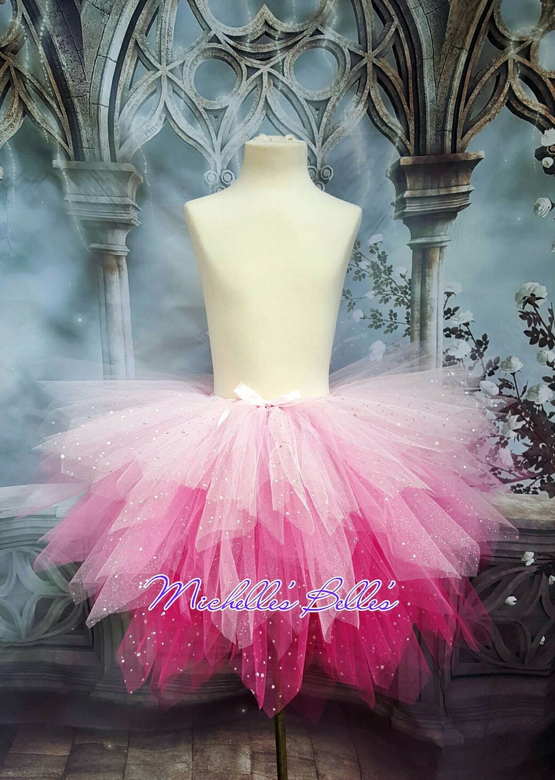 Pink Sparkly Princess Tutu Skirt Ombre Pink Girls Adults Matching ...