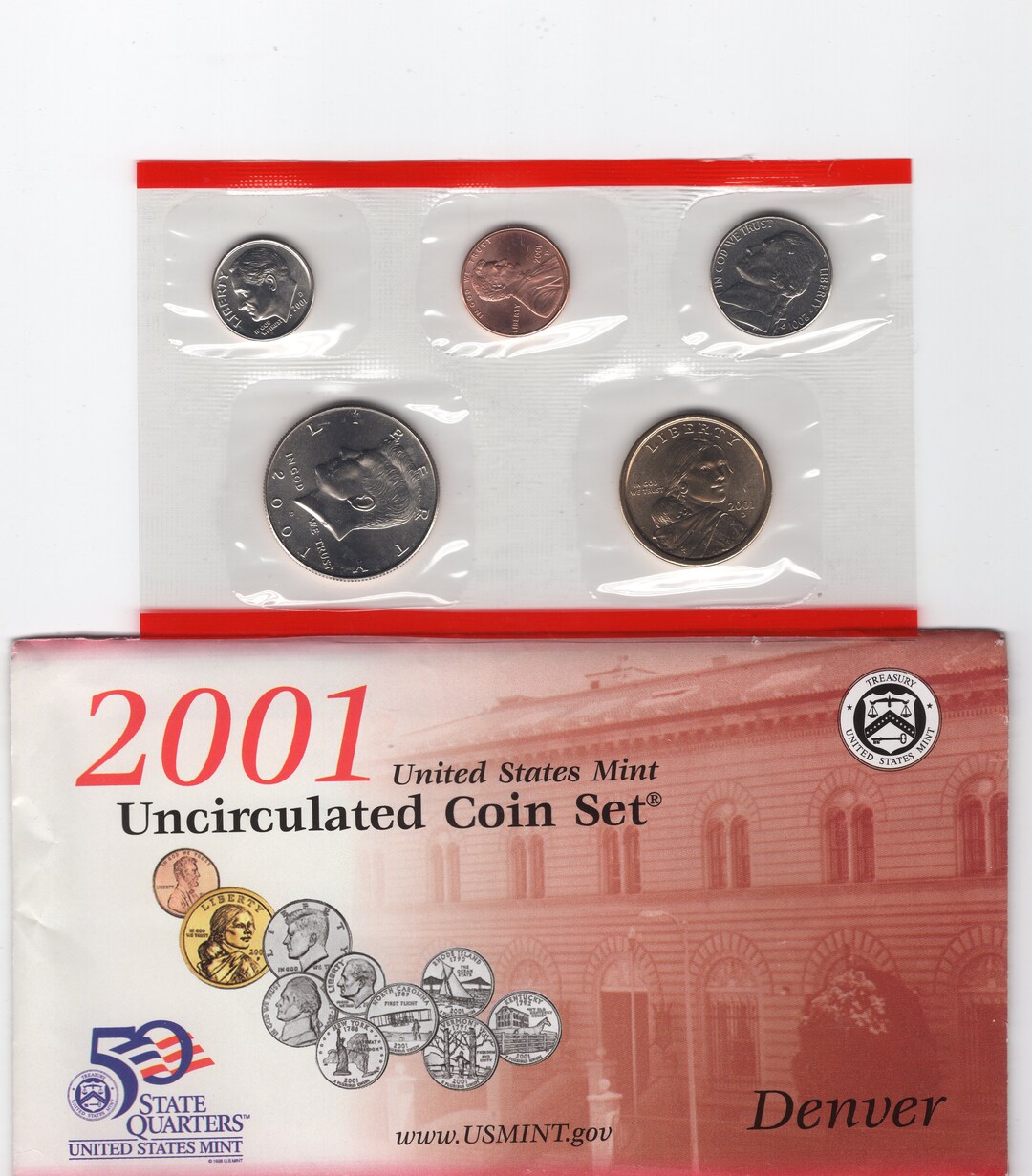 2001 U.S Denver Mint Uncirculated Ten Coin Set (G11) - Etsy