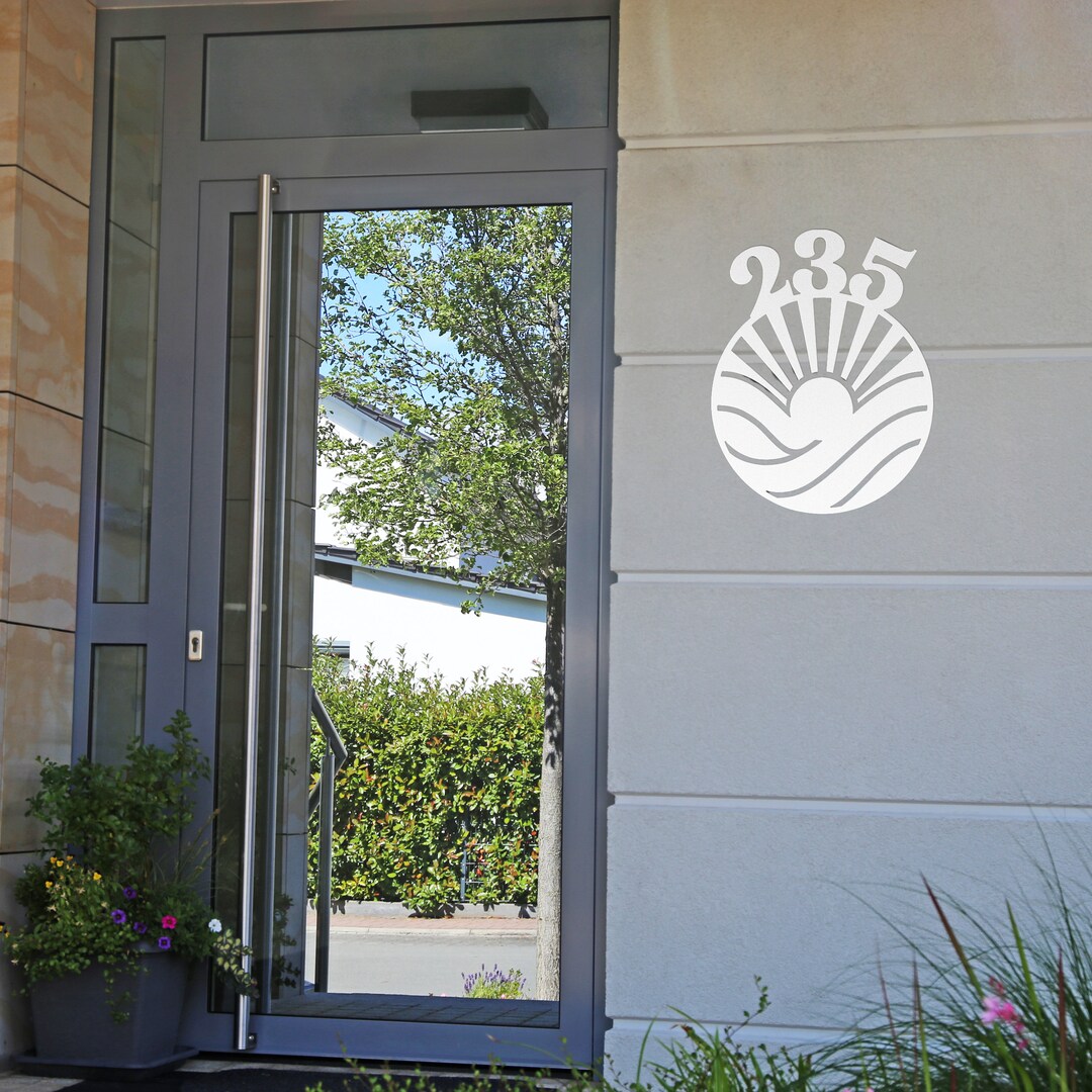 Custom Metal Address Sign, Sun Address Sign, Beach Address Sign, Beach ...