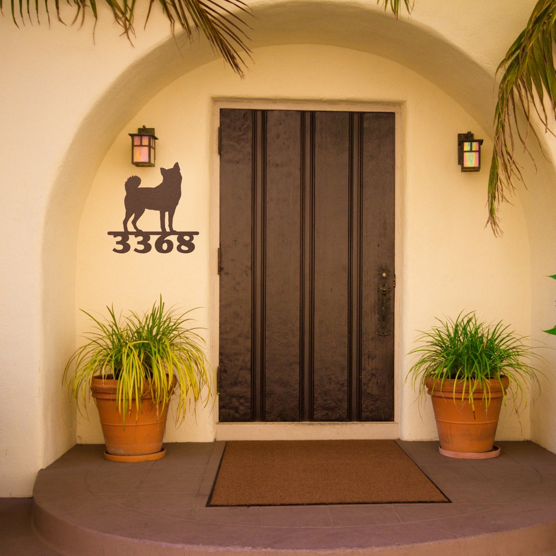 Akitas, Hanging Metal Address Sign, Akita Lover's Gift, Custom Metal ...