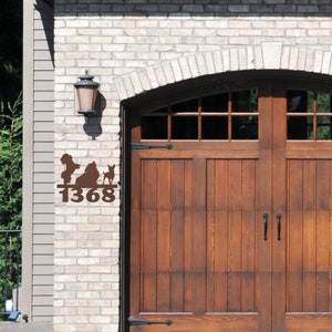 2, 3 or 4 Dogs on Metal Address Sign, Multiple Dogs on Sign, Dog Lover ...