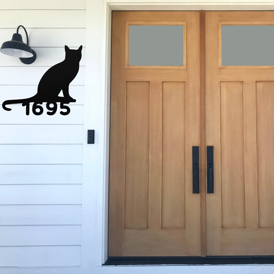 Cat Address Sign, Custom Metal Address Sign, Metal Address Sign, Cat ...