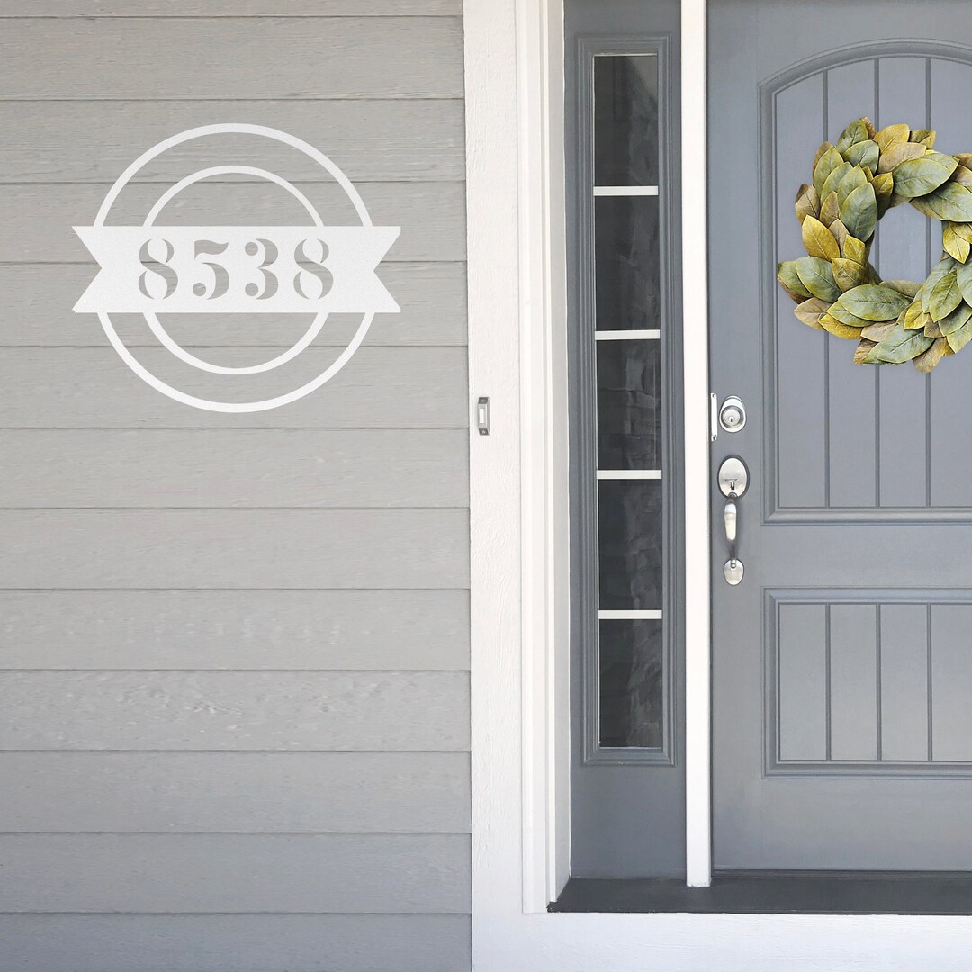 Custom Metal Address Sign, Round Address Sign, Hanging Home Address ...