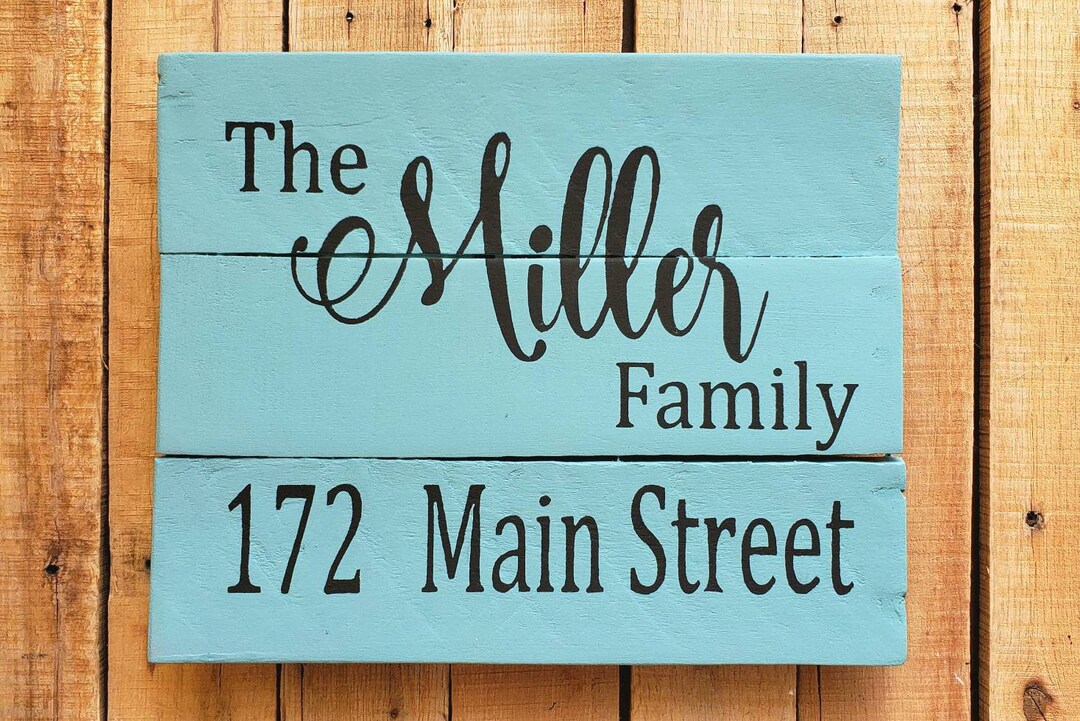 Hanging Address Sign, Wooden House Numbers, Last Name Address Sign ...