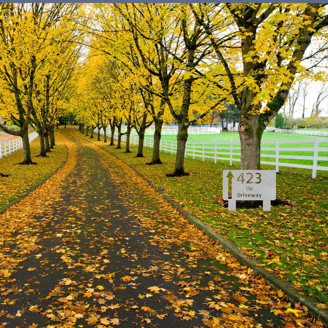 Custom Metal Address Sign for Yard, Arrow Address Sign With Yard Stakes ...