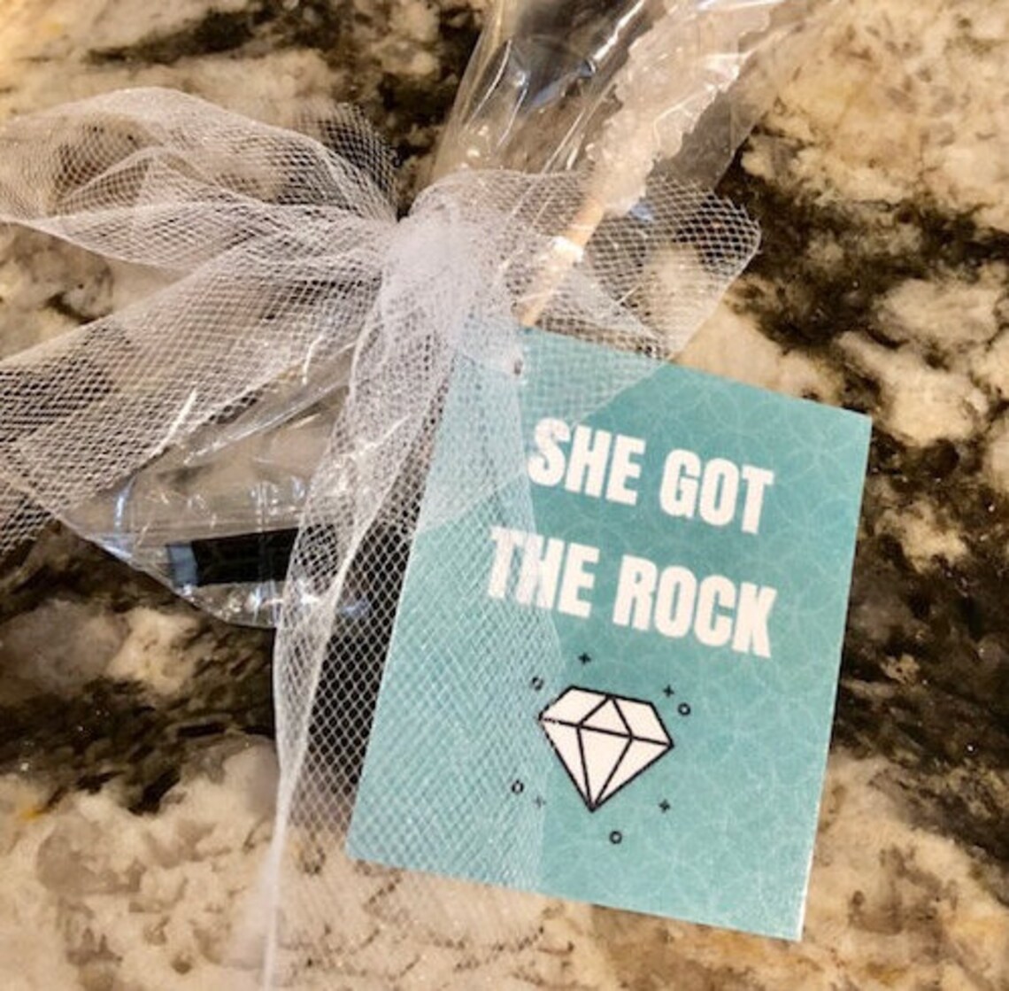 She Got the Rock Gift Tags Engagement Favor Tags PDF Instant - Etsy