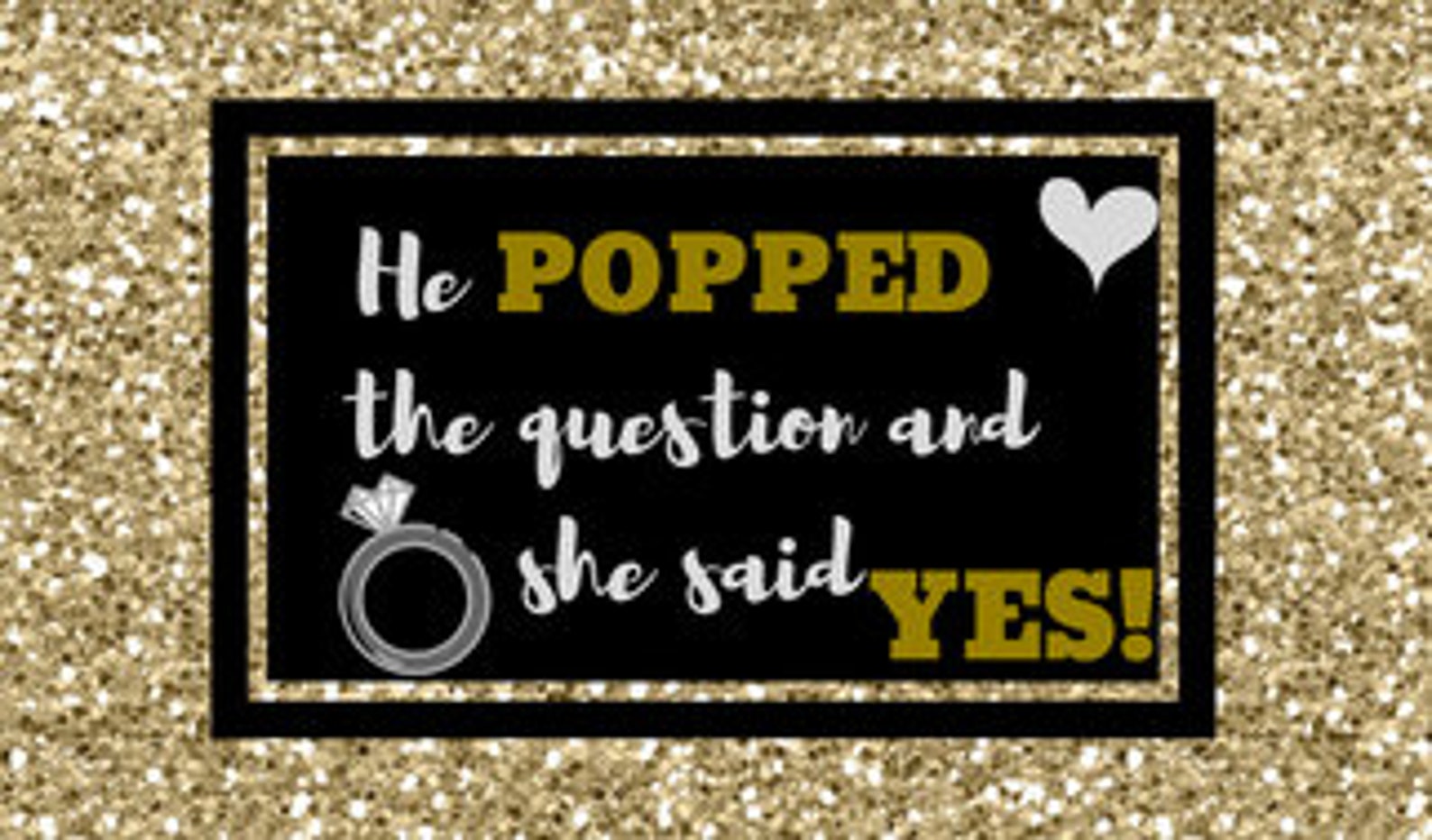 He Popped the Question and She Said Yes Gold Glitter Popcorn - Etsy