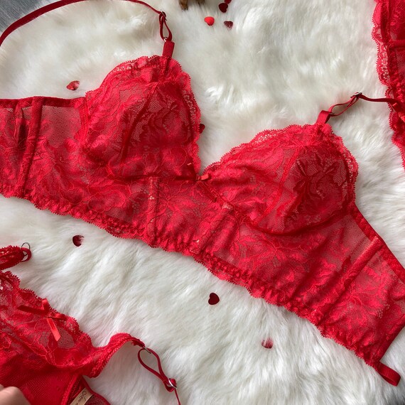 Valentine Bralette Sexy Lingerie Handmade Lingerie Love Etsy