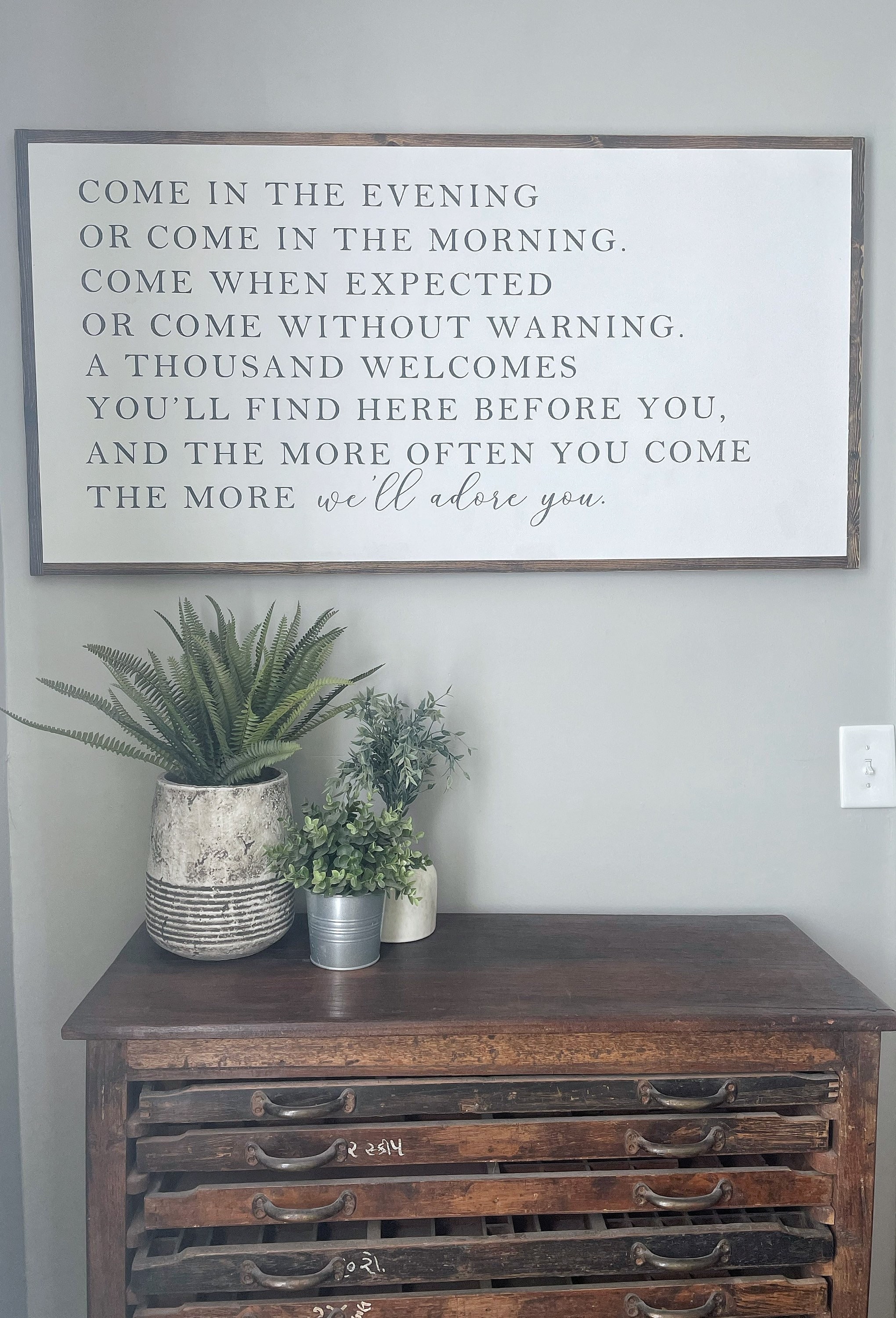 Come in the Evening Entry Sign Guest Room Sign Entryway - Etsy