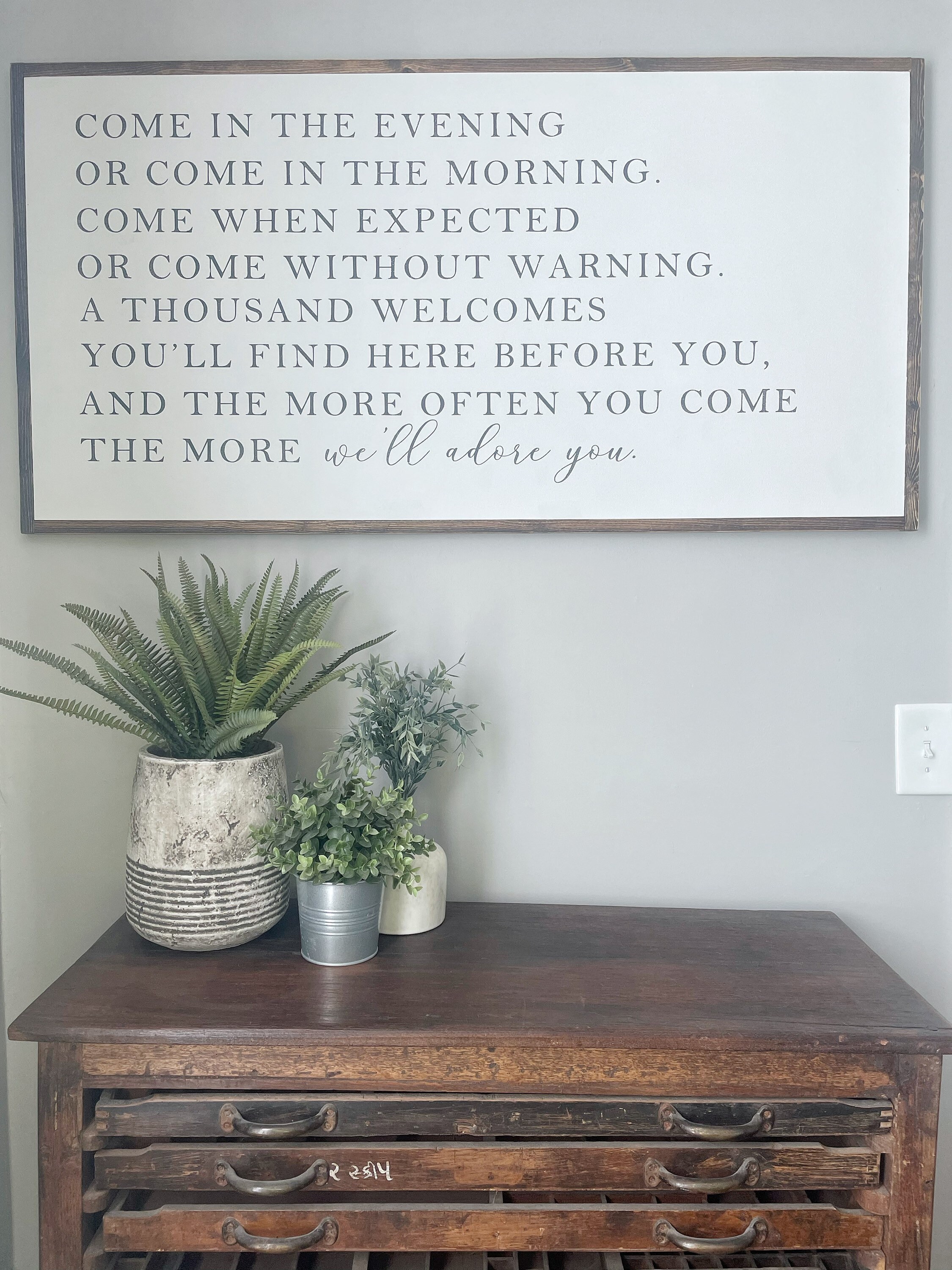 Come in the Evening Entry Sign Guest Room Sign Entryway - Etsy