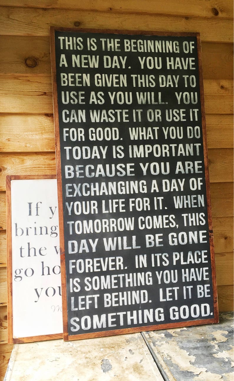 This Is the Beginning of a New Day Sign Today Is a New Day | Etsy