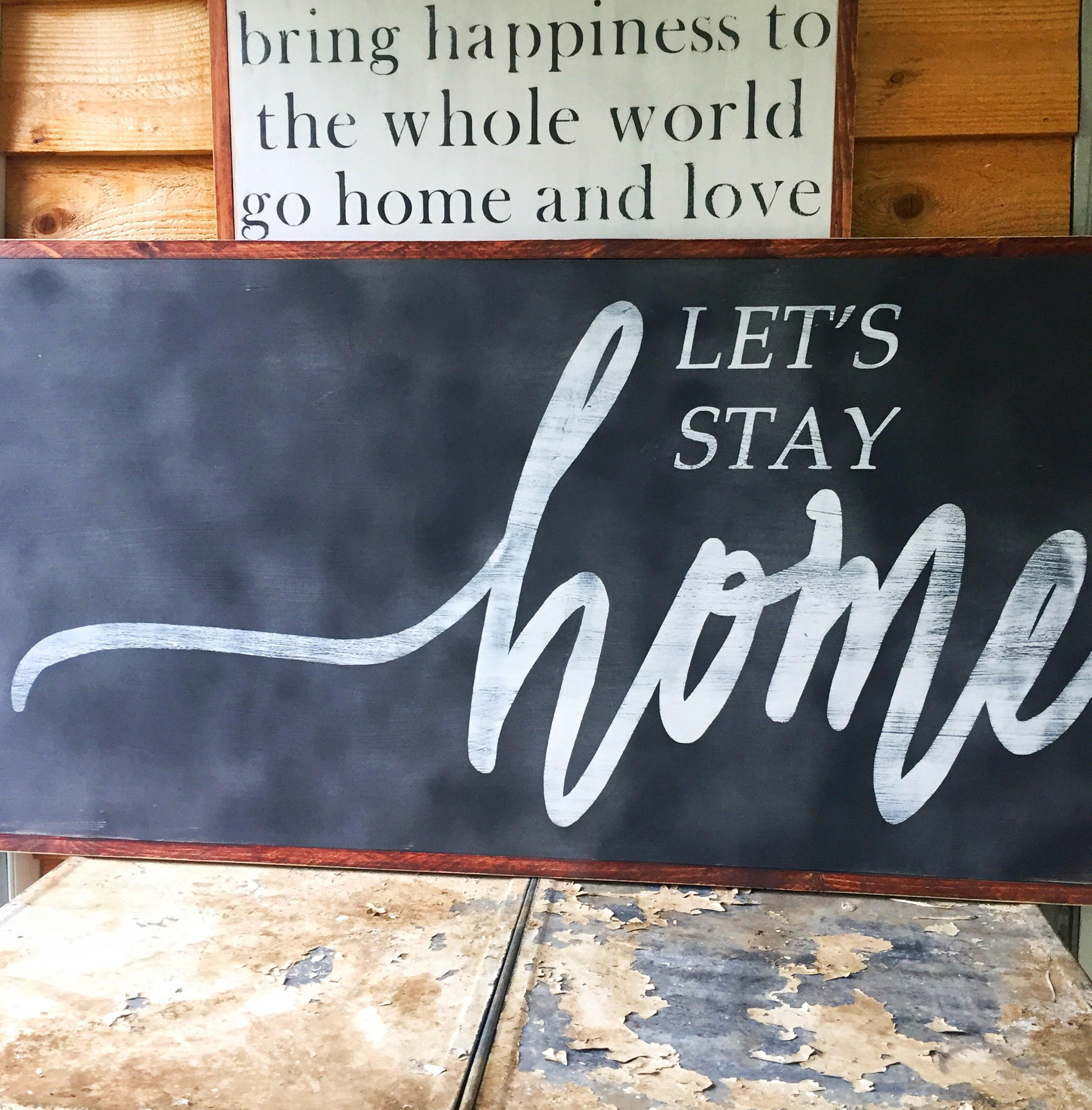 Lets Stay Home Sign Let's Stay Home Sign Home Wood Sign - Etsy
