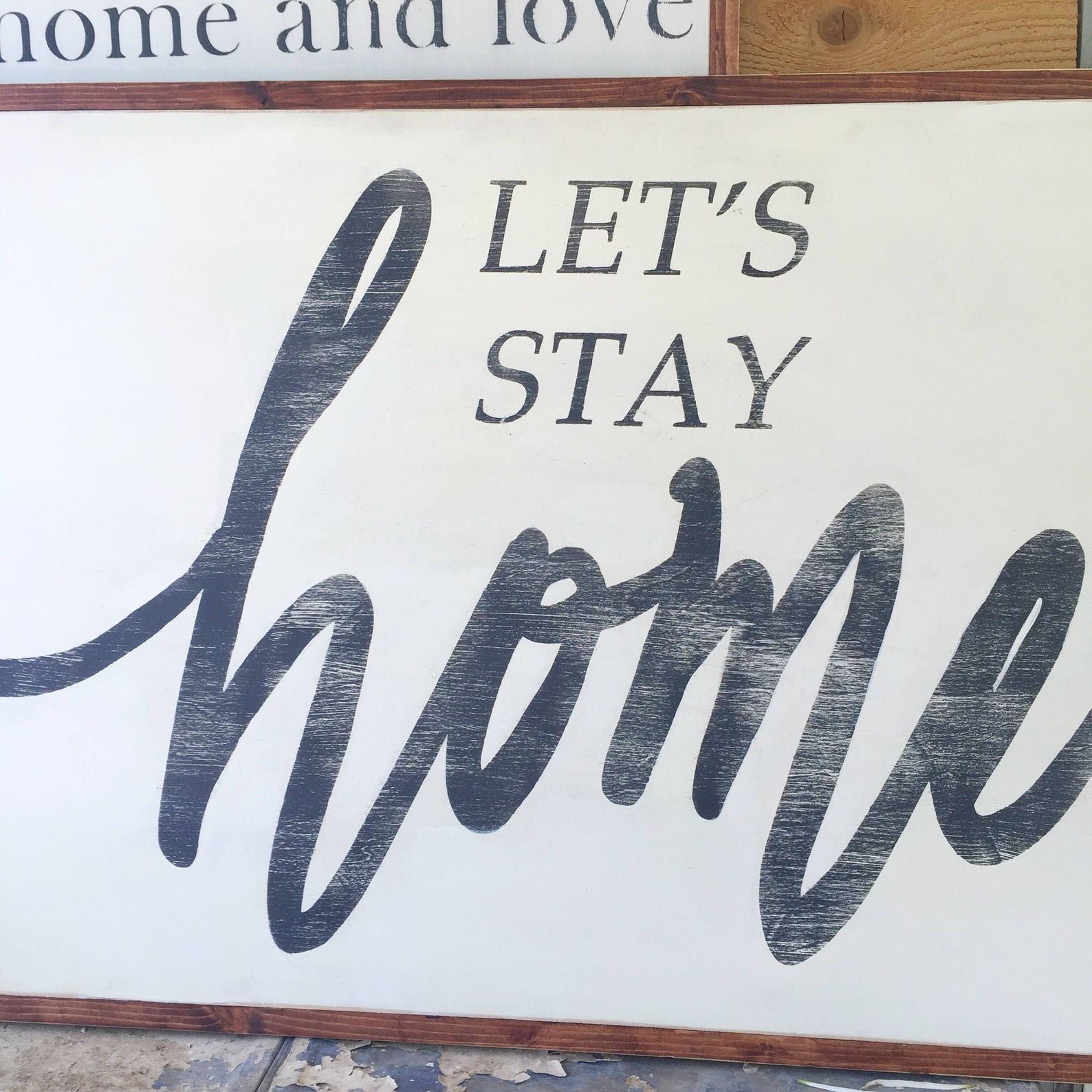 Lets Stay Home Sign Let's Stay Home Sign Home Wood Sign - Etsy UK