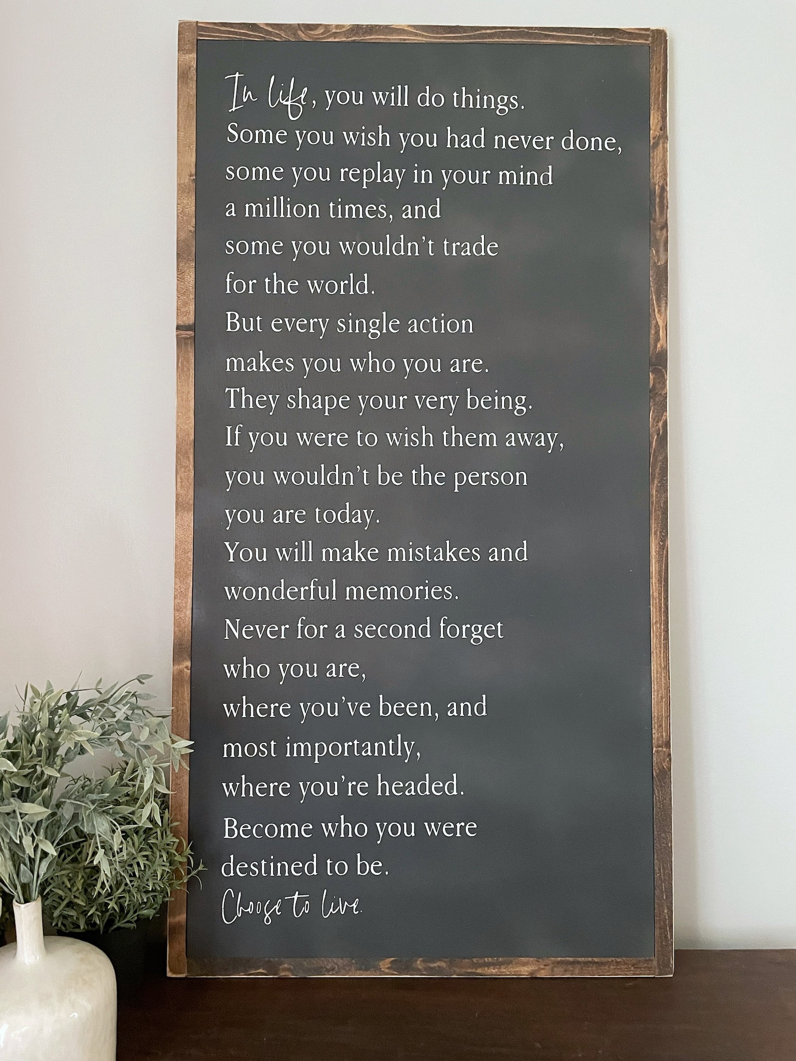 No Regrets- No Regrets Sign- in Life You Will Do Things- Large Wood ...