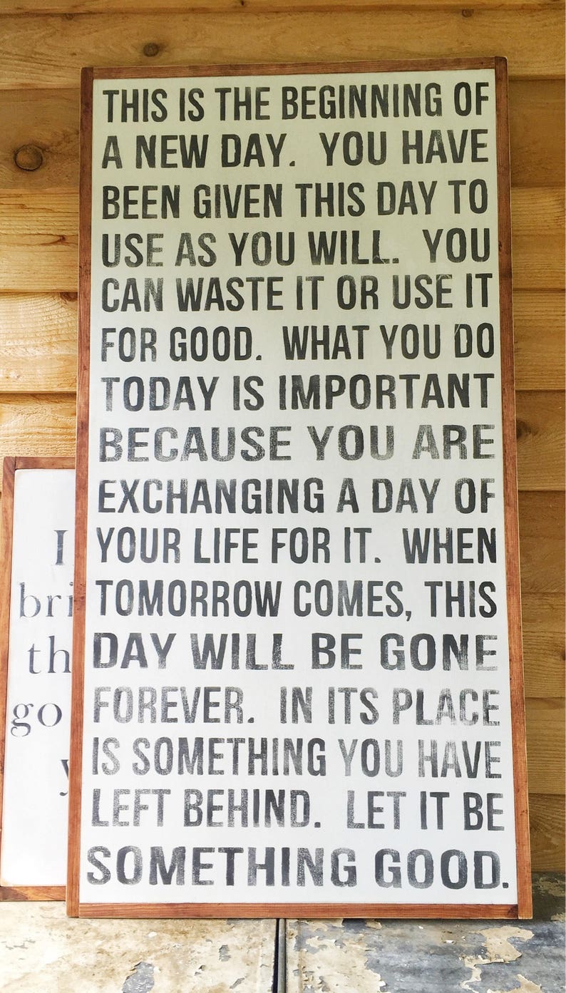 This Is the Beginning of a New Day Sign Today Is a New Day | Etsy