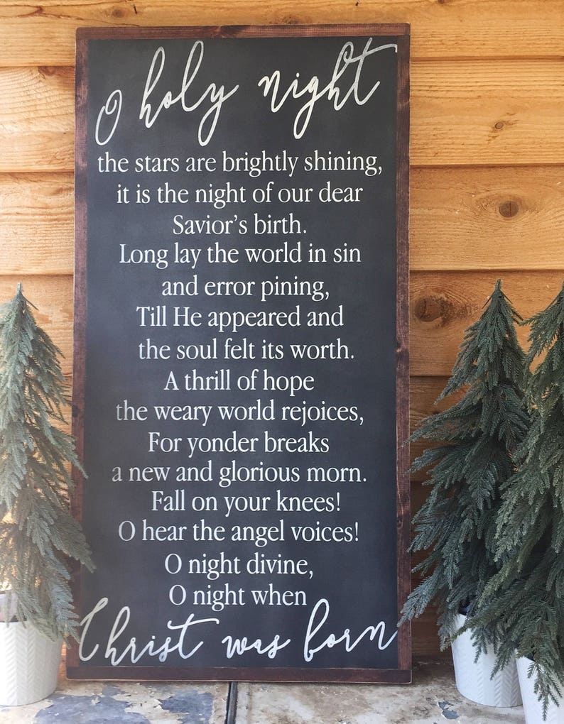O Holy Night Sign- O Holy Night- O Holy Night Wall Hanging- Christmas ...