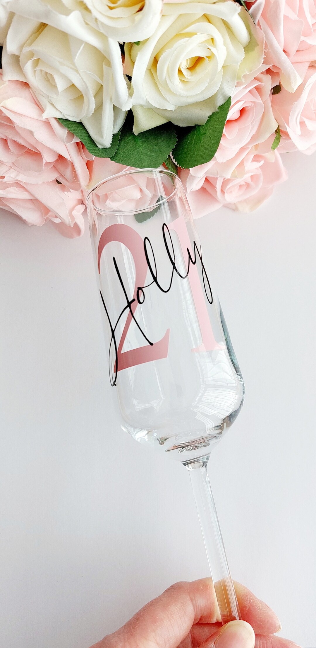 Personalised Glass/champagne Glass/birthday Glass/prosecco Glass ...