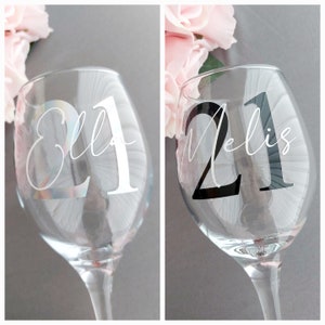 Personalised 21st Birthday Glass/personalised Glass/milestone Wine ...