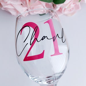 Personalised 21st Birthday Glass/personalised Glass/milestone Wine ...