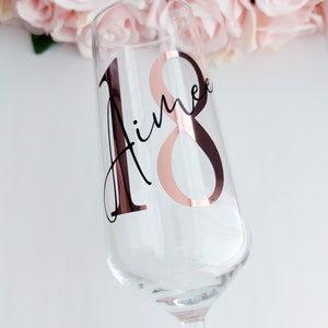 Personalised Glass/champagne Glass/prosecco Glass/birthday Glass/18th ...