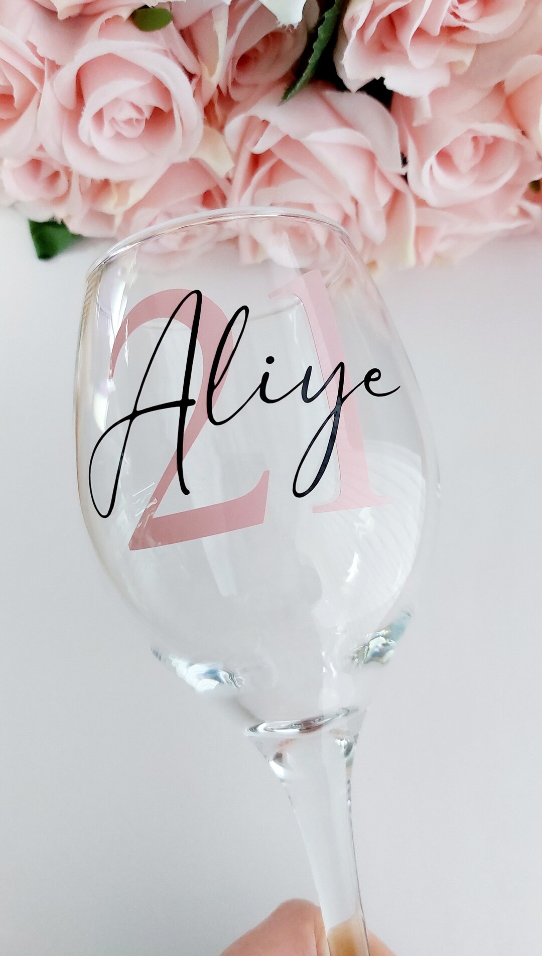 Personalised 21st Birthday Glass/personalised Glass/milestone Wine ...