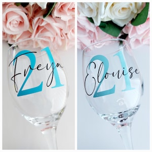 Personalised 21st Birthday Glass/personalised Glass/milestone Wine ...