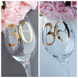 Personalised 30th Birthday Glass/personalised Glass/milestone Wine ...