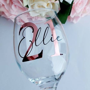 Personalised 21st Birthday Glass/personalised Glass/milestone Wine ...