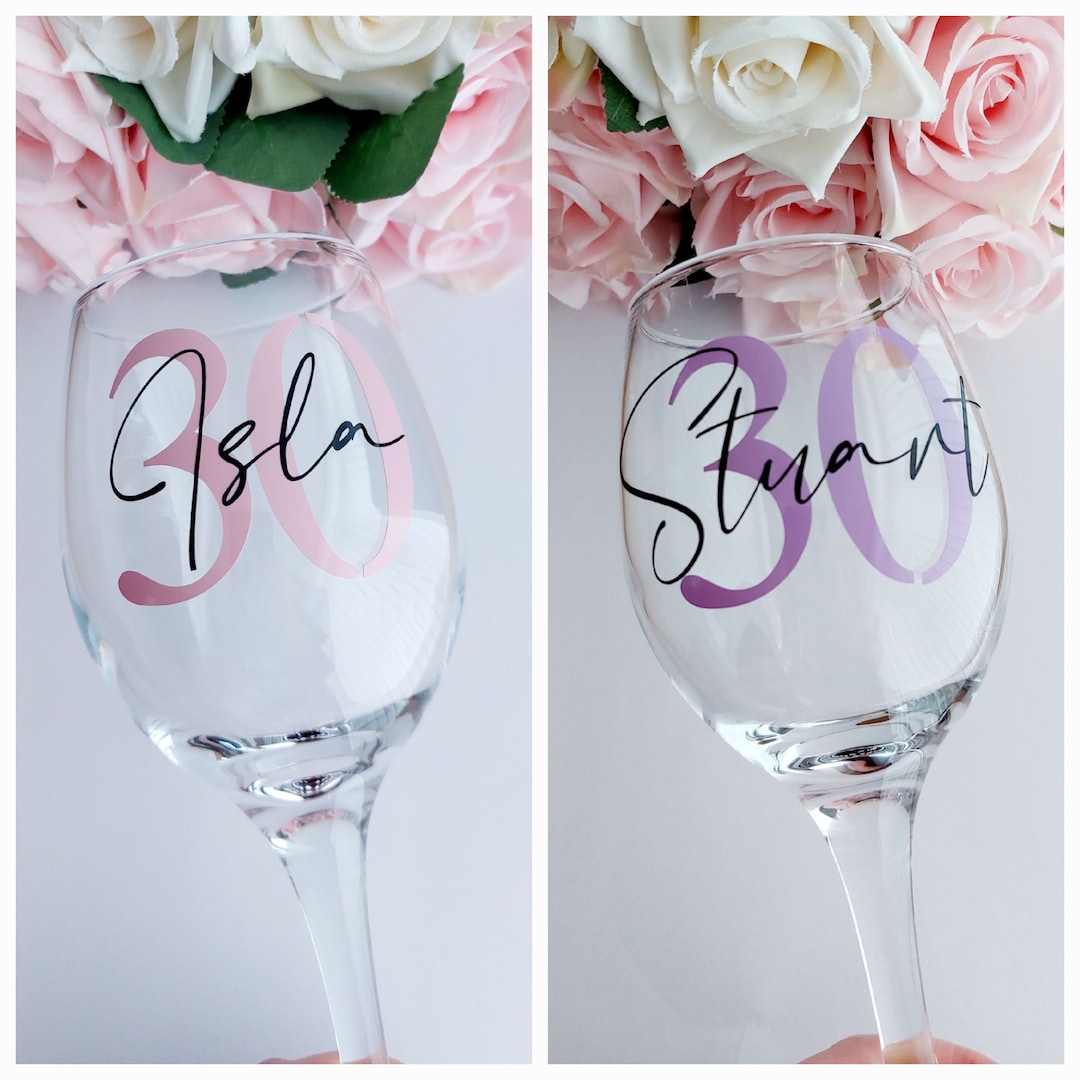 Personalised 30th Birthday Glass/personalised Glass/milestone Wine ...