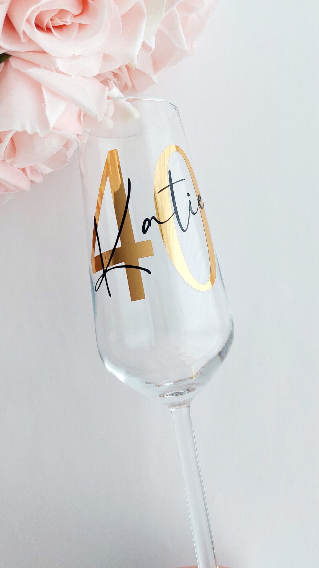 Personalised 40th Champagne Glass/40th Birthday Glass/prosecco Glass ...