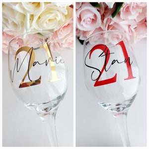Personalised 21st Birthday Glass/personalised Glass/milestone Wine ...