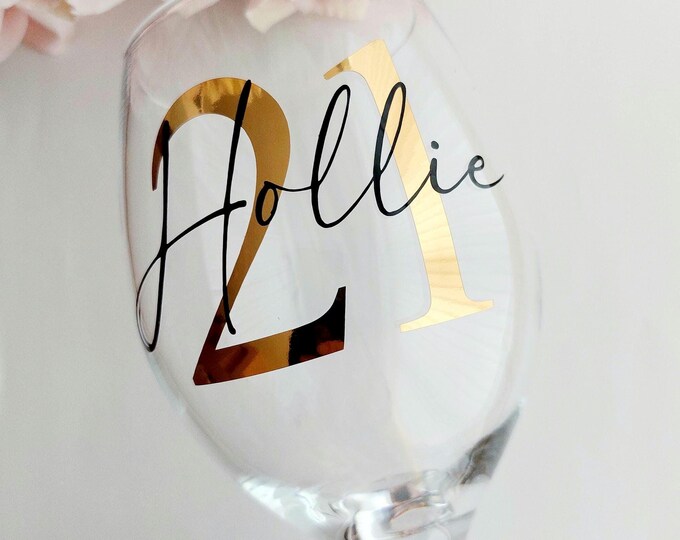 Personalised Glass/milestone Wine Glass/name and Initial Wine Glass ...