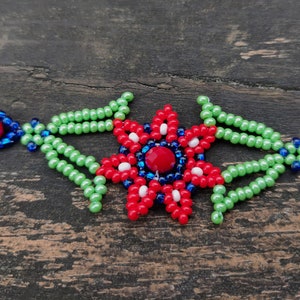 Flower Anklet Beaded, Summer Mexican Anklet, Beaded Huichol Anklet ...