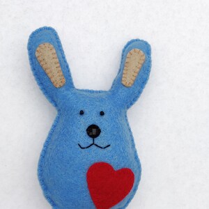 Bunny Rabbit Felt Toy, Blue Bunny, Bunny Lover Gift, Valentine’s Gift ...