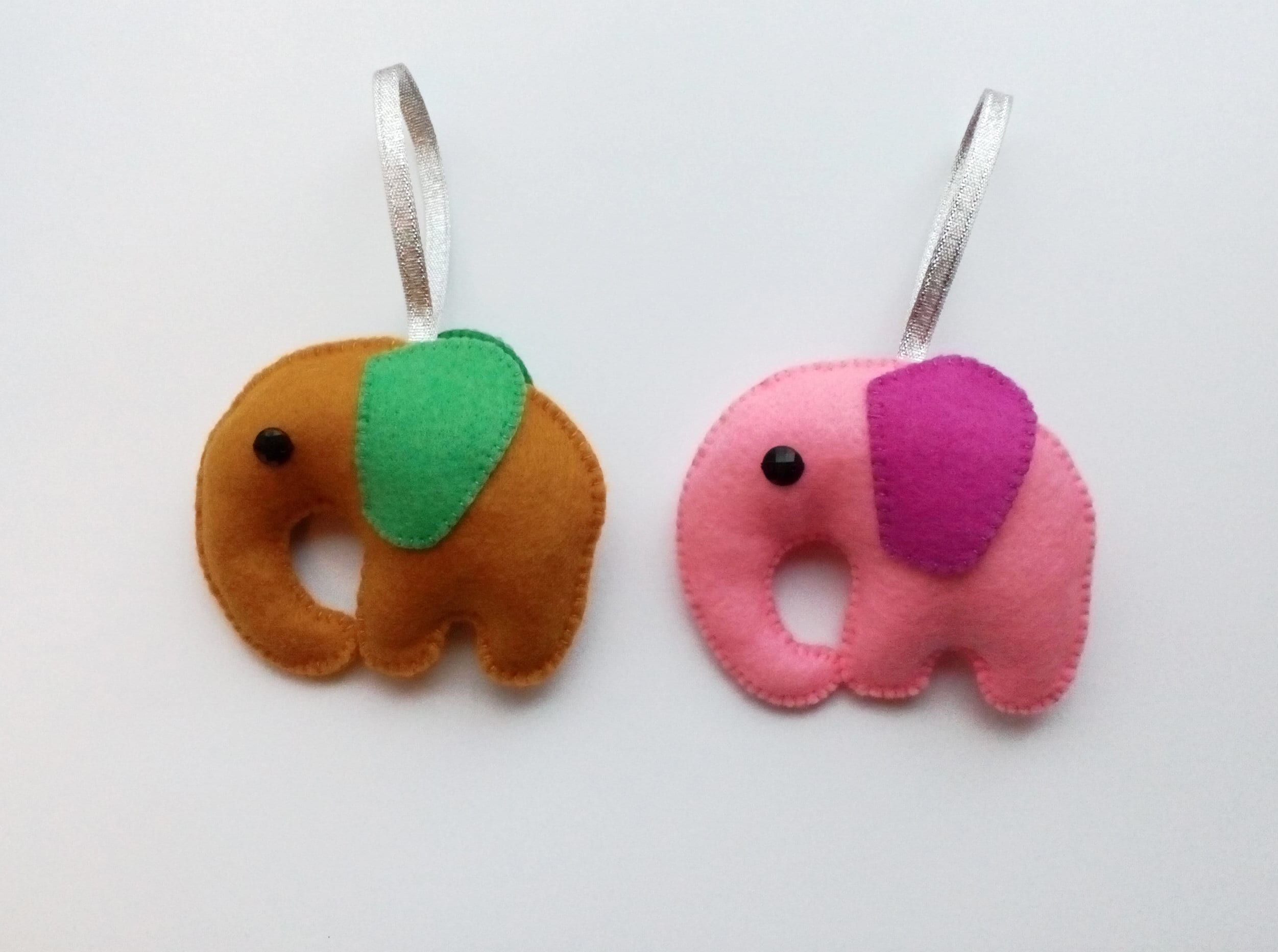 Felt Elephant Toy Two Felt Elephants Handmade Elephant - Etsy