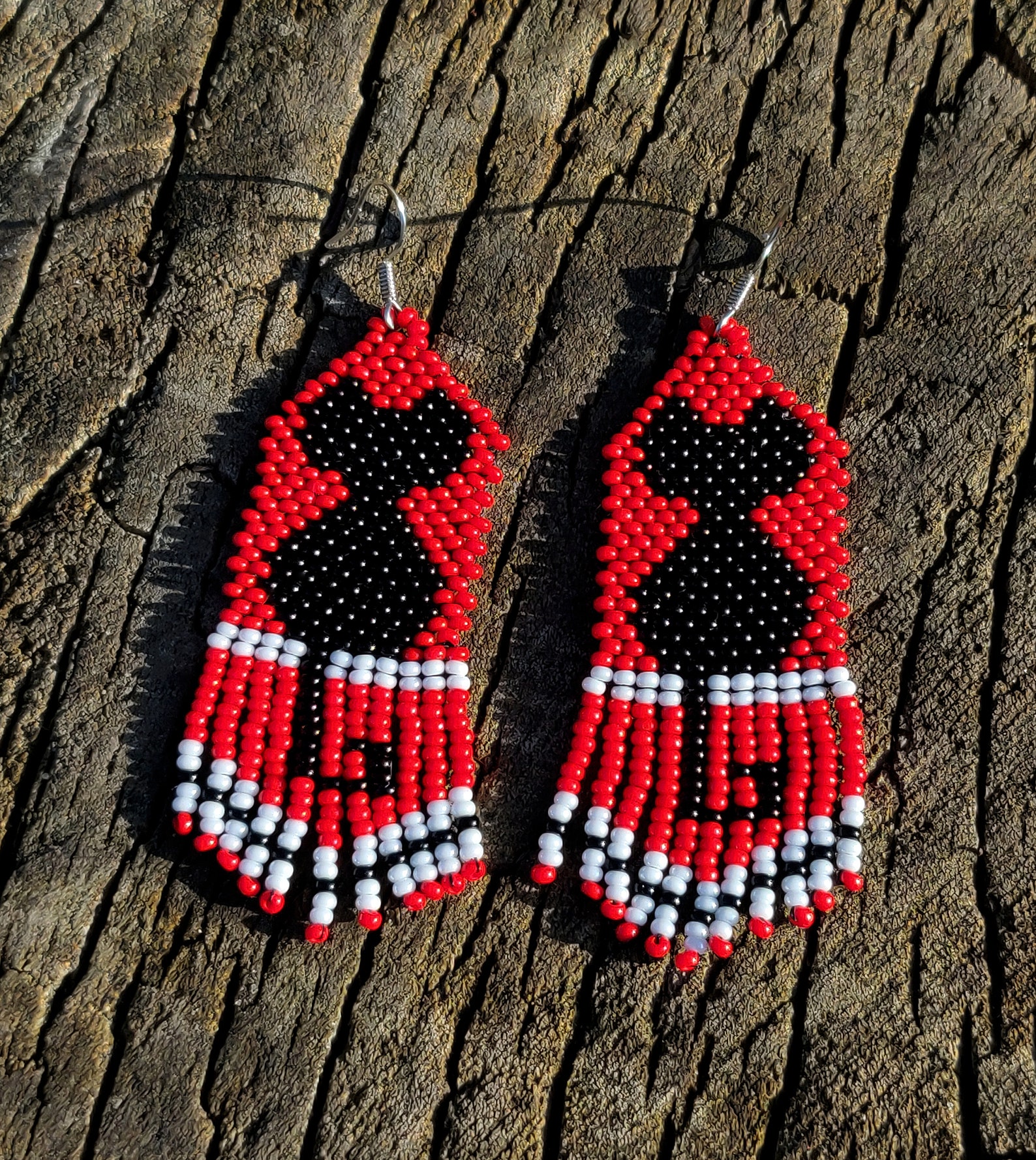 Black Cat Earrings Beaded Cat Earrings Seed Bead Cat - Etsy